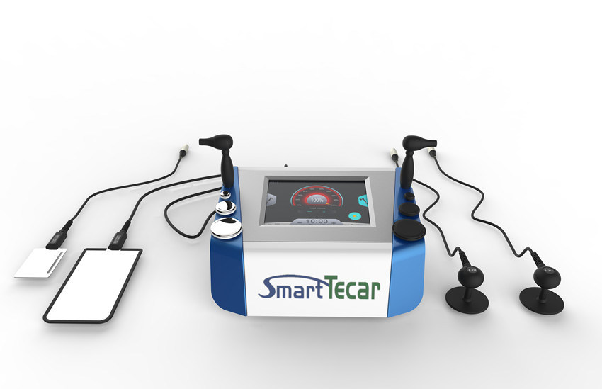 Double 80mm Handle Tecar Therapy Diathermy Machine RF Tecar Microwave ...